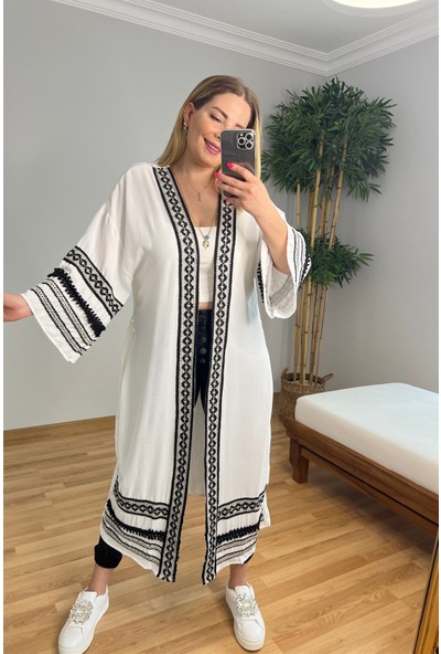Zerrin Butik Kimono Beyaz