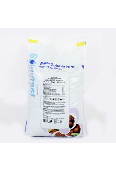 Solumest Ws Npk 17-7-21+(3 Mgo)+(20 So3)+ Te Harmanlanmış Npk Gübresi 25 kg