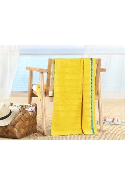 Madame Coco Coraline Plaj Havlusu - Sarı - 70X150 cm