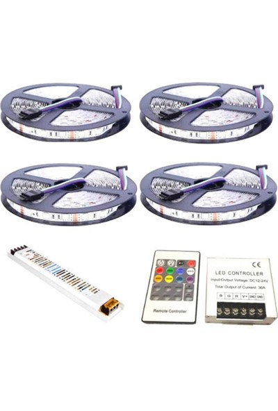 20 Metre Iç Rgb Şerit LED 25 Amper Ultra Slim Trafo Kumanda 3 Çip 5050 Double Pcb 20 mt Iç Set 20 Metre Iç Rgb Şerit LED 25 Amper Ultra Slim Trafo Kumanda 3 Çip 5050 Double Pcb 20 mt Iç Set