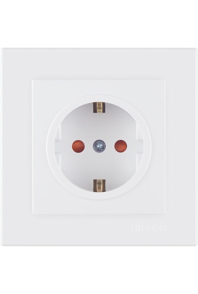 Nilson Alegra Beyaz Çocuk Korumalı Topraklı Priz