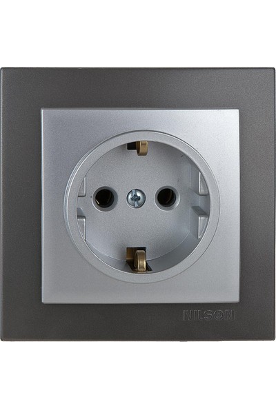 Nilson Touran Füme-Gümüş Topraklı Priz