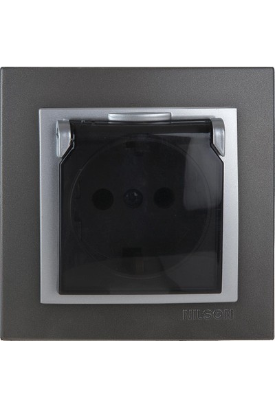 Nilson Touran Füme-Gümüş Kapaklı Topraklı Priz