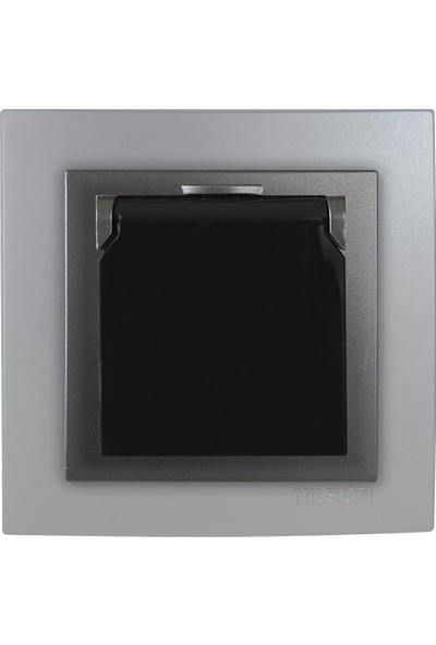 Nilson Touran Gümüş-Füme Kapaklı Topraklı Priz