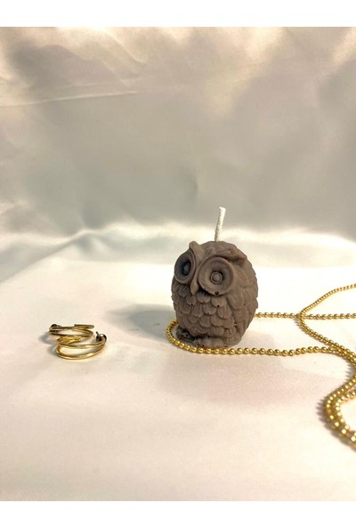 Mess Shine Çikolata Kokulu Baykuş Soya Mum Kahverengi Mess Shine Çikolata Kokulu Baykuş Soya Mum Kahverengi