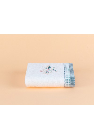 Madame Coco Ilse Nakışlı Yüz Havlusu - Beyaz - 50X76 cm