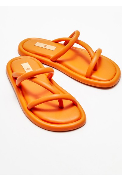 Elle Shoes Turuncu Kadın Günlük Düz Terlik