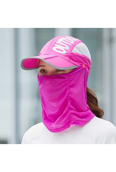 Yifeng Kadın Yüz Koruyuculu Şapka - Pembe (Yurt Dışından)