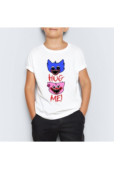Morinna Huggy Wuggy Kissy Missy Hug Me Baskılı Çocuk Tişört T-Shirt Mr-11