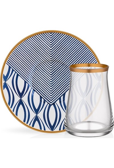 Glore Novia Altın Yaldızlı Cam Çay Takımı