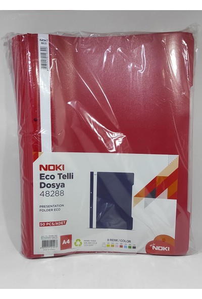 Noki Eco Telli Dosya Kırmızı 50 Li Noki Eco Telli Dosya Kırmızı 50 Li