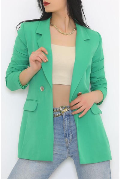 Düğmeli Blazer Ceket Yeşil - 2054.1322. Düğmeli Blazer Ceket Yeşil - 2054.1322.