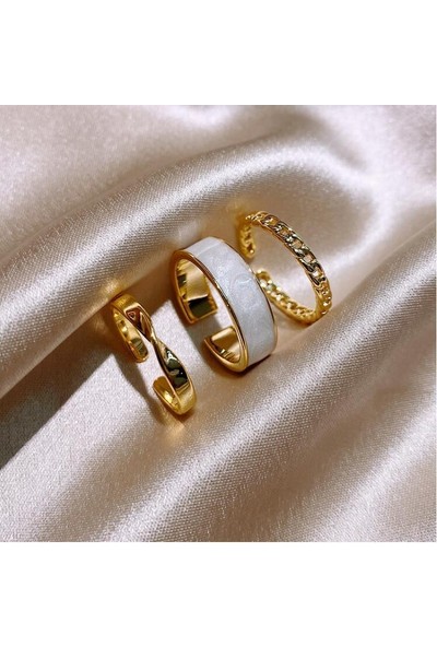 Chavin 3 Lü Çoklu Taşlı Eklem Yüzüğü Bayan Yüzük ER51 Chavin 3 Lü Çoklu Taşlı Eklem Yüzüğü Bayan Yüzük ER51