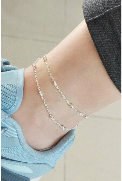 Bahels Gümüş Top Detaylı Halhal Seti Bahels Gümüş Top Detaylı Halhal Seti