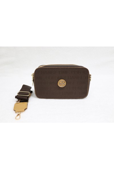 Desenli Deri Kutu Omuz Çantası