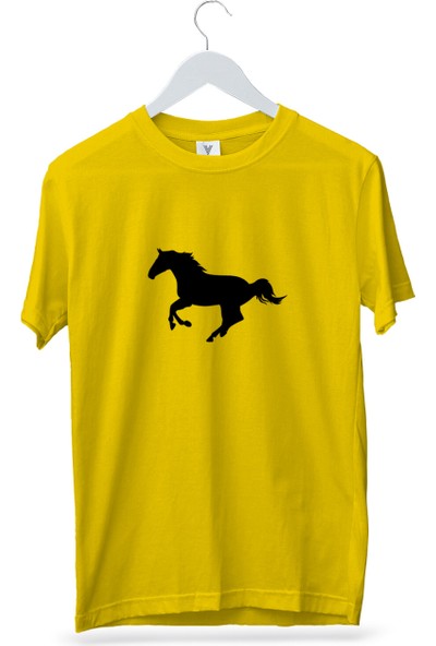 Takivis Koşan At Hayvan Bisiklet Yaka Kısa Kollu Tişört