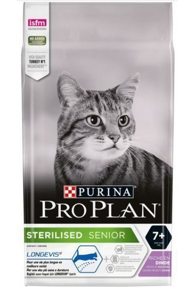 Pro Plan +7 Yaş Için Hindili Kısırlaştırılmış Yaşlı Kedi Maması 3 kg