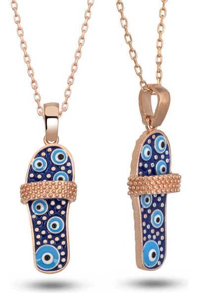 Süper Trend Gümüş Şerit Terlik Kadın Kolye