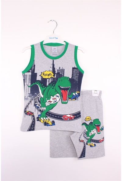 Cicitime Roar Dinazor Baskılı Sıfır Kol Şortlu Takım