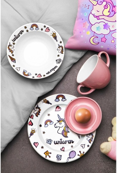 Çılgıntrend Unicorn Mama Takımı Seti 4 Parça Porselen Çılgıntrend Unicorn Mama Takımı Seti 4 Parça Porselen