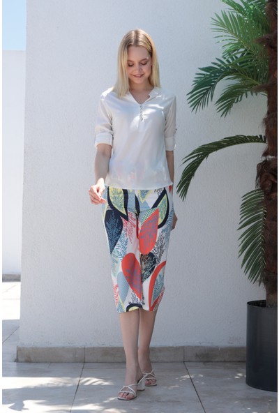 May Mara Kadın Dokuma Viscon Baskılı Bermuda Şort May Mara Kadın Dokuma Viscon Baskılı Bermuda Şort