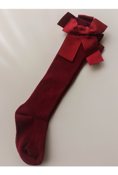 Minniekids Kız Bebek/çocuk Fiyonklu Dizaltı Çorap