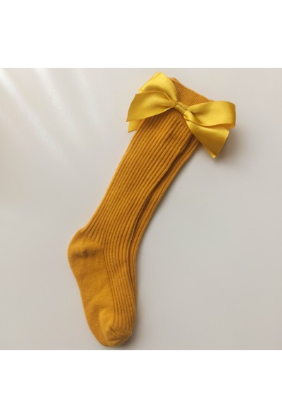 Minniekids Kız Bebek/çocuk Fiyonklu Dizaltı Çorap