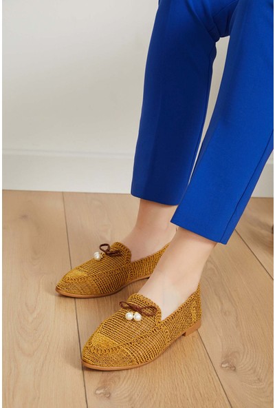 Kadın Babet Ayakkabı Bronz