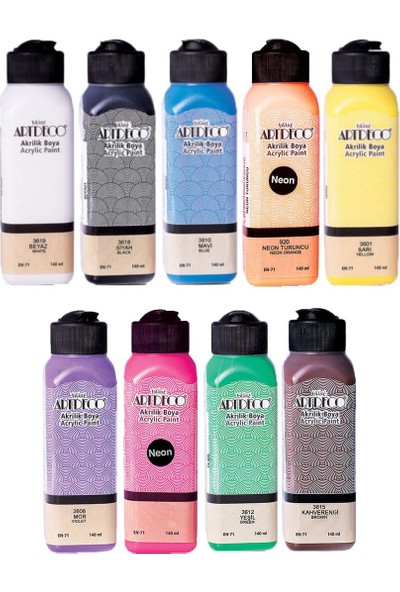Artdeco Ngama Akrilik Boya Seti 9 Renk x 140 ml Artdeco Ngama Akrilik Boya Seti 9 Renk x 140 ml