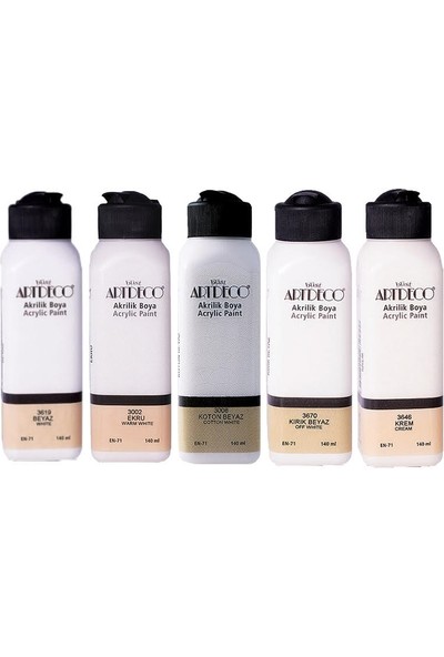 Artdeco Akrilik Boya Beyaz Tonları Seti 5 Renk x 140 ml Artdeco Akrilik Boya Beyaz Tonları Seti 5 Renk x 140 ml