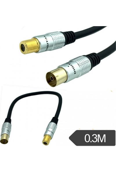 Mavi Ay Bilişim 9.5 mm Dişi - F Tipi Dişi Tv Uydu Anten Kablosu - 30CM Mavi Ay Bilişim 9.5 mm Dişi - F Tipi Dişi Tv Uydu Anten Kablosu - 30CM
