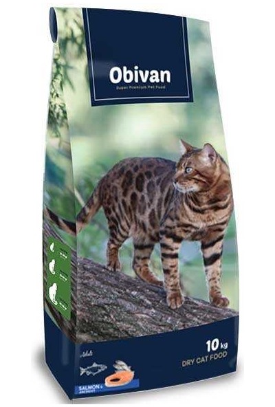 Obivan Somonlu ve Hamsili Kedi Maması 10 kg Obivan Somonlu ve Hamsili Kedi Maması 10 kg