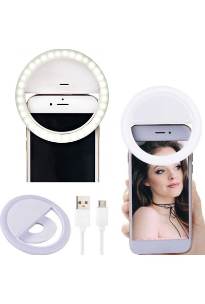 Coverzone Selfie Işık Telefon Işığı Şarjlı 3 Kademeli LED Işık Ring Light Coverzone Selfie Işık Telefon Işığı Şarjlı 3 Kademeli LED Işık Ring Light