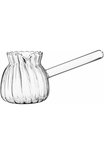 Planet Store Borasilikat Cam Lüx Cezve 450ML Oluklu Ateşe Dayanıklı