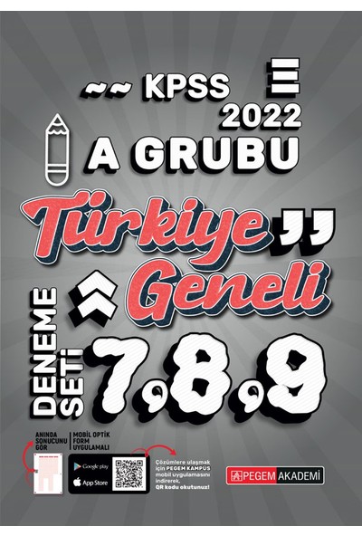 Pegem Akademi Yayıncılık 2022 KPSS A Grubu 7-8-9 3'lü Deneme Türkiye Geneli Pegem Akademi Yayıncılık 2022 KPSS A Grubu 7-8-9 3'lü Deneme Türkiye Geneli