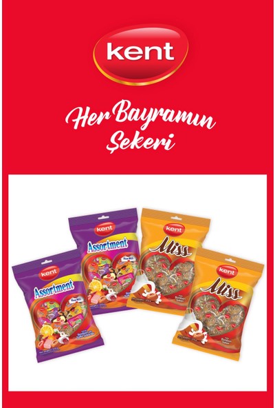 Kent Şeker 375GR 4'lü Paket (Assortment&missbonbon Sütlü)