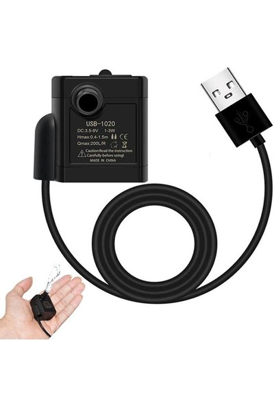 USB Mini Akvaryum 3.5/9V 1-3W Dalgıç Su Pompası USB Mini Akvaryum 3.5/9V 1-3W Dalgıç Su Pompası