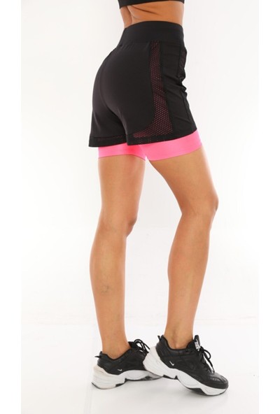 Win Moda Içi Taytlı Şort Fileli Koşu Şortu Tenis Şortu Deniz Şortu