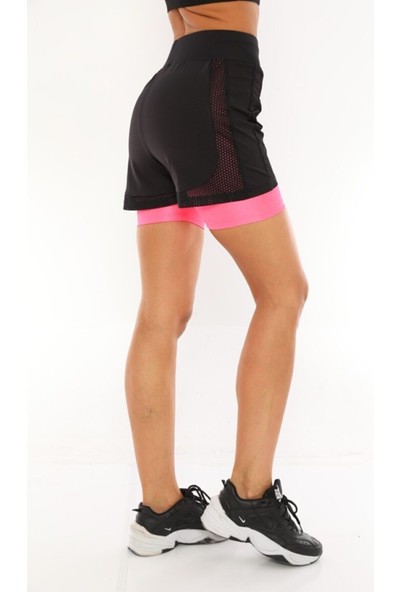Win Moda Içi Taytlı Şort Fileli Koşu Şortu Tenis Şortu Deniz Şortu