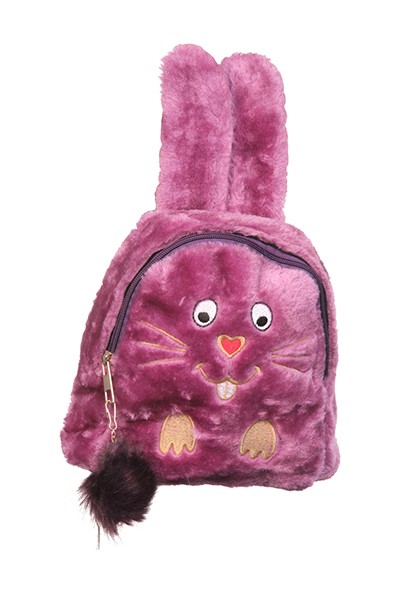 Peluş Tavşan Çanta Mürdüm