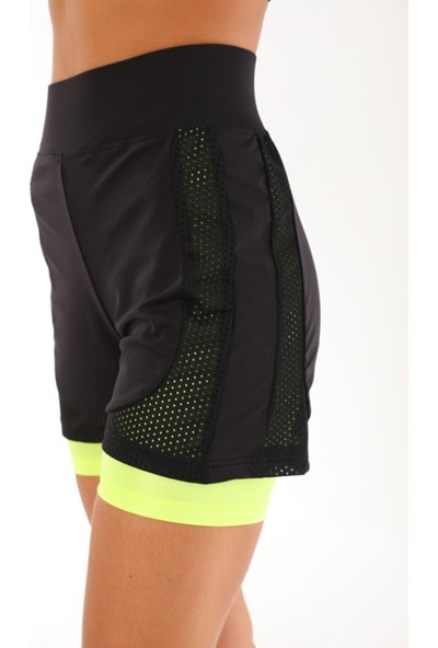 Win Moda Içi Taytlı Şort Fileli Koşu Şortu Tenis Şortu Deniz Şortu