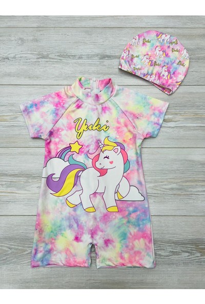 Pijamayo Unicorn Desenli Kısa Kol Mayo ve Bone Takımı