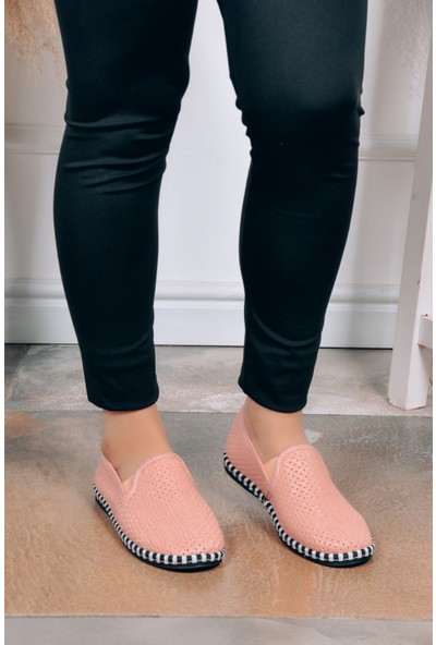 Kabkabi Kadın Desenli Delikli Yazlık Günlük Ayakkabı Babet DC10090