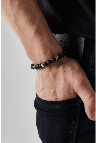 ALTINYILDIZ CLASSICS %100 Doğal Taş Siyah Bileklik