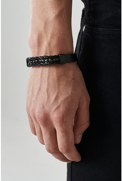 ALTINYILDIZ CLASSICS %100 Doğal Taş Siyah Bileklik