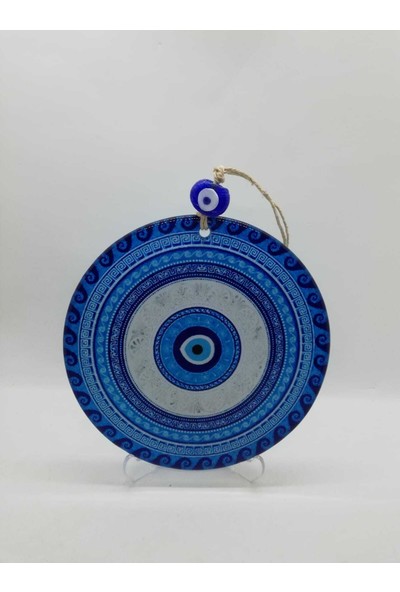 Denizin Ufku Orta Nazar Göz Desenli El Yapımı Cam Duvar Süsü 16X16CM Denizin Ufku Orta Nazar Göz Desenli El Yapımı Cam Duvar Süsü 16X16CM