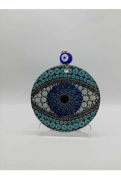 Denizin Ufku Mandala Tasarım Nazar Göz Tasarım El Yapımı Cam Duvar Süsü 16X16CM Denizin Ufku Mandala Tasarım Nazar Göz Tasarım El Yapımı Cam Duvar Süsü 16X16CM
