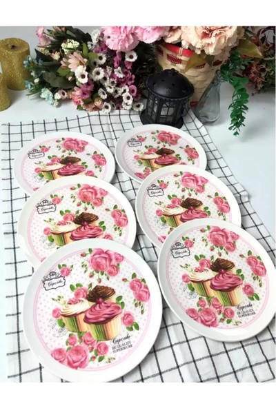 Bae Seramik 6 Kişilik 6 Parça 19 cm Pasta Tabağı, Tatlı Tabakları, Servis Tabakları Bae Seramik 6 Kişilik 6 Parça 19 cm Pasta Tabağı, Tatlı Tabakları, Servis Tabakları