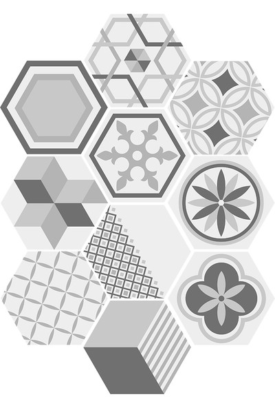 Acelit Altıgen Duvar Kiremit Çıkartmaları # 3 (Yurt Dışından)