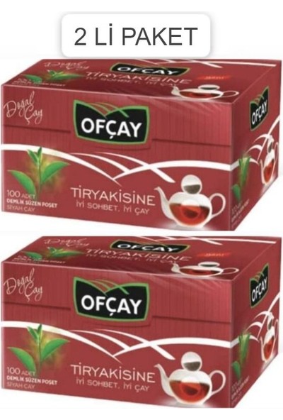 Ofçay Tiryaki 100 Adet Demlik Süzen Siyah Çay 2'li Paket Ofçay Tiryaki 100 Adet Demlik Süzen Siyah Çay 2'li Paket